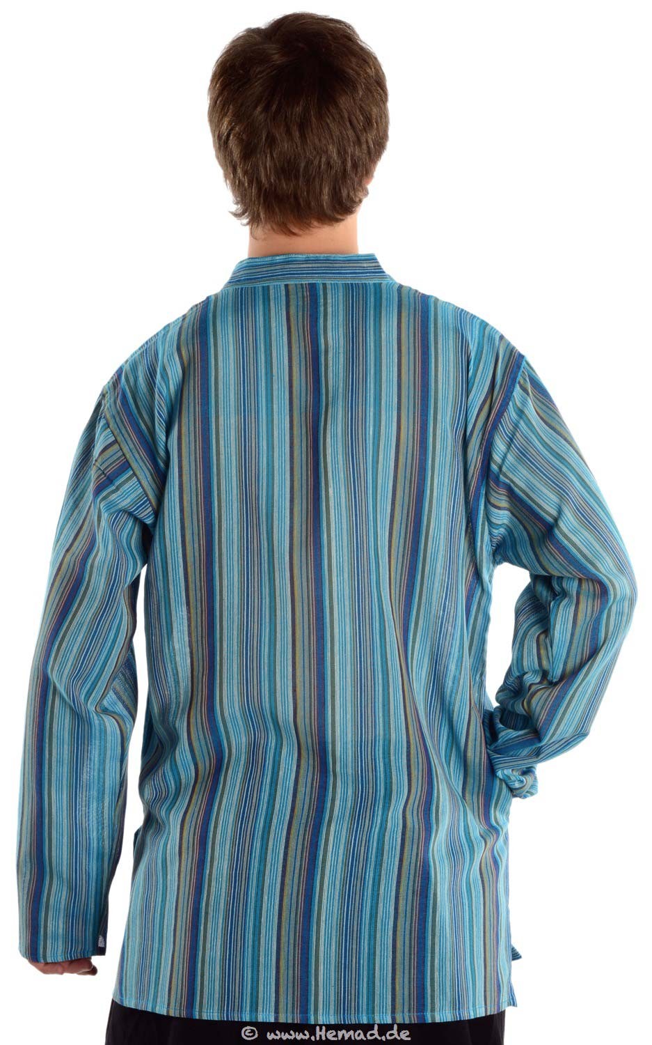 Fischerhemd türkis gestreift
