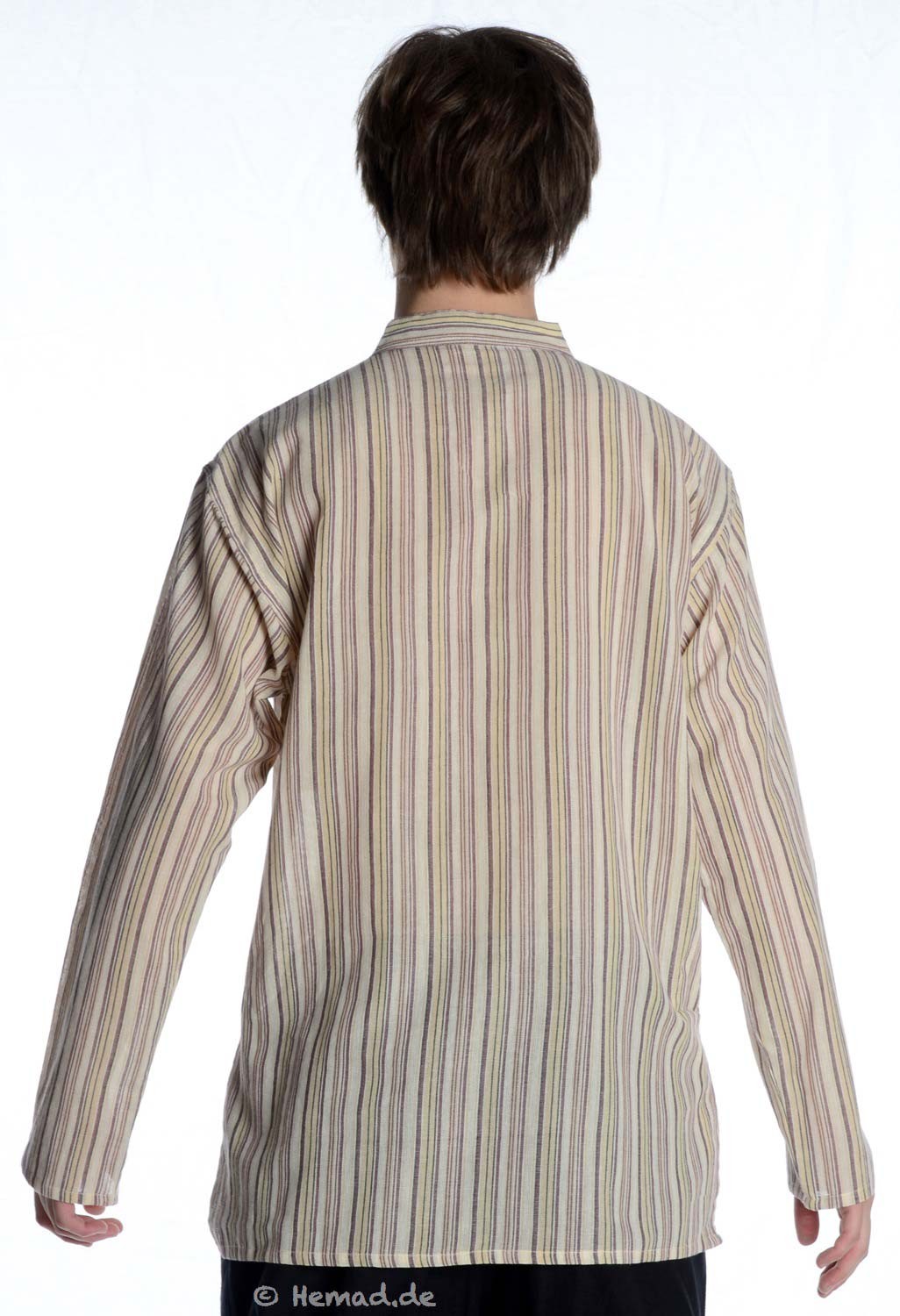 Fischerhemd beige gestreift